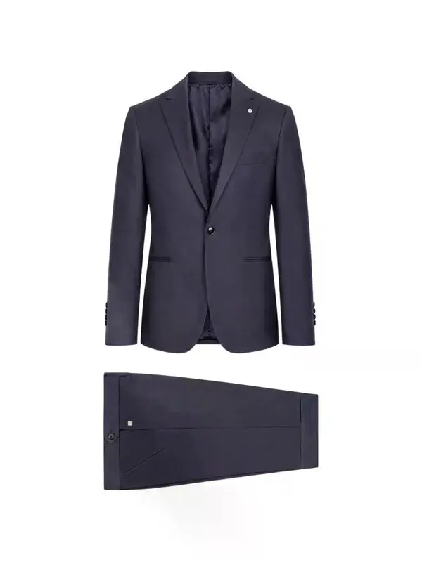 LUIGI BIANCHI MANTOVA Single-breasted Notched-lapel Suit - Blue