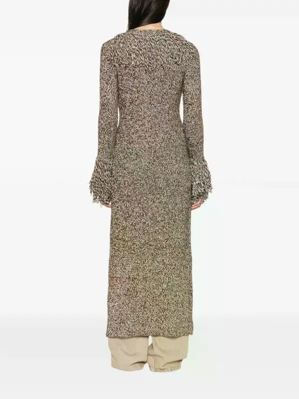 Patrizia Pepe Fringed Chiné-knit Cardigan