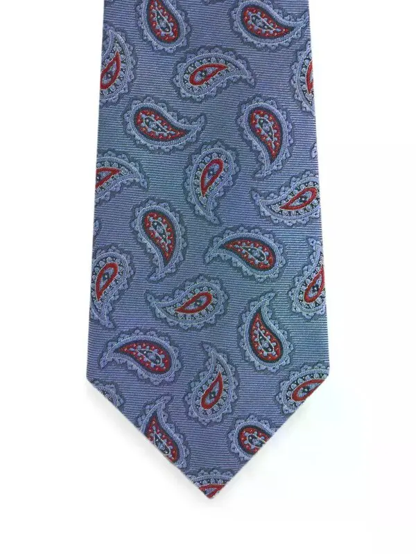 Etro Silk Jacquard Tie With Paisley Motif - Blue