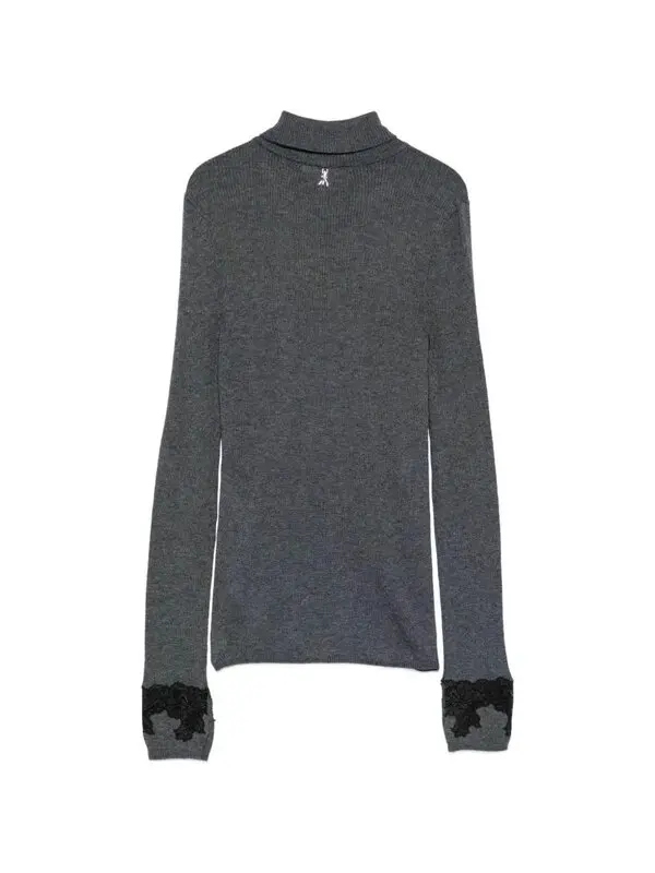 Patrizia Pepe Lace-trim Turtleneck Knit