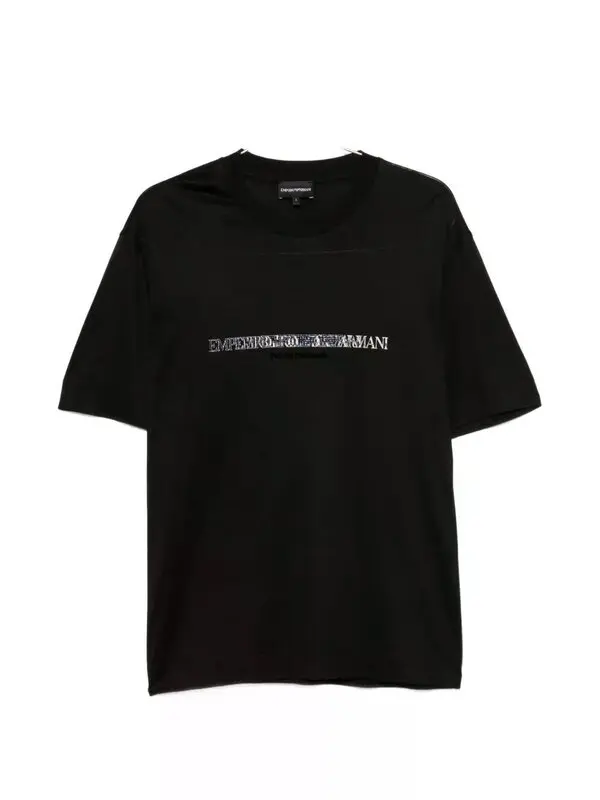 Emporio Armani Logo-print Short-sleeve T-shirt - Black