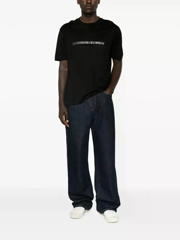 Emporio Armani Logo-print Short-sleeve T-shirt - Black