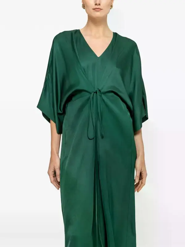 NISSA Drawstring Viscose Midi Dress