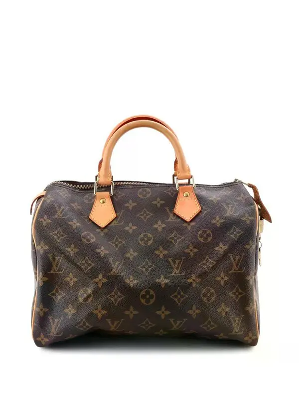 LOUIS VUITTON Speedy Monogram Canvas 30 Satchel Handbag - Brown