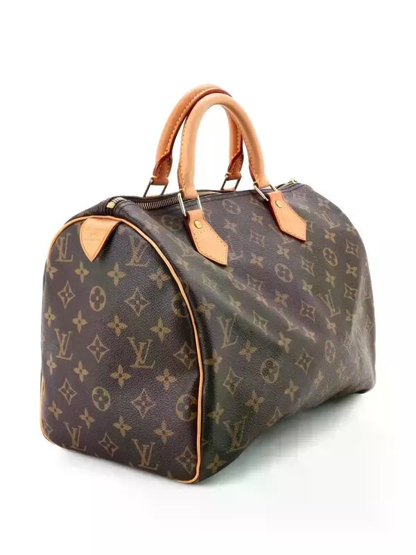 LOUIS VUITTON Speedy Monogram Canvas 30 Satchel Handbag - Brown