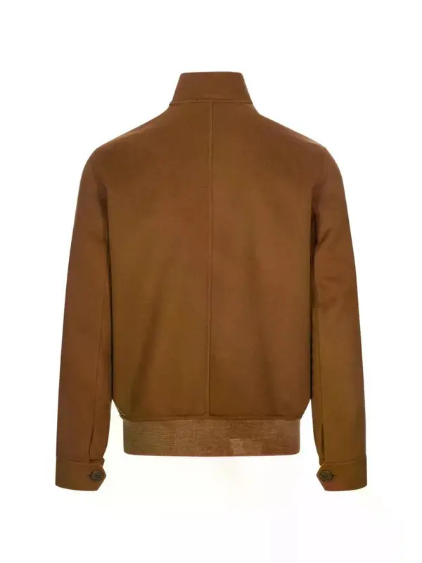 Canali Zip-up High-neck Jacket - Brown