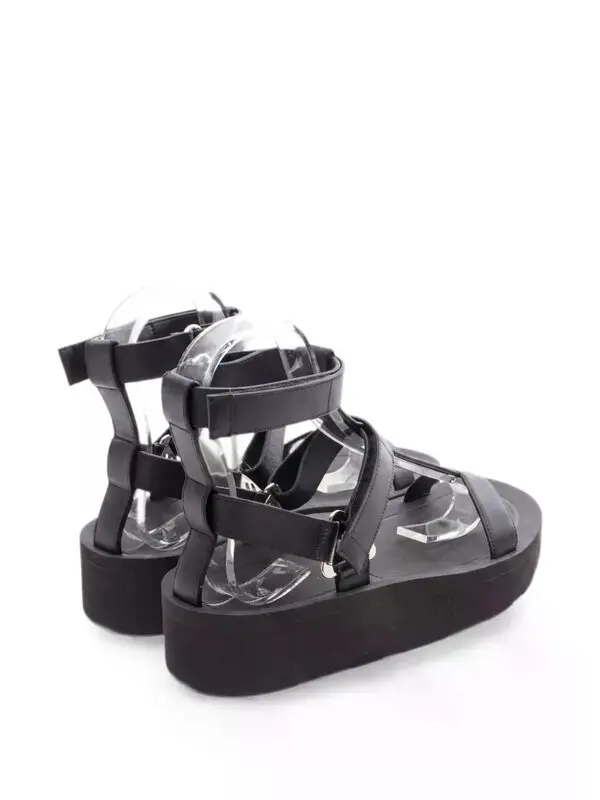 Hermès 2010s Enid Leather Sandals - Black
