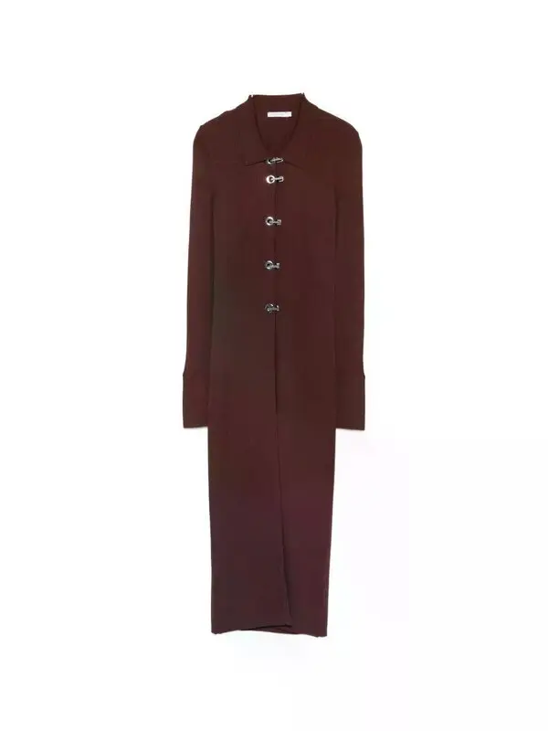 Patrizia Pepe Ribbed Toggle-fastening Cardigan - Brown