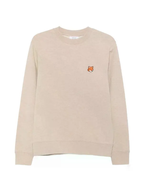 Maison Kitsuné Fox Head Crewneck Sweatshirt - Neutrals