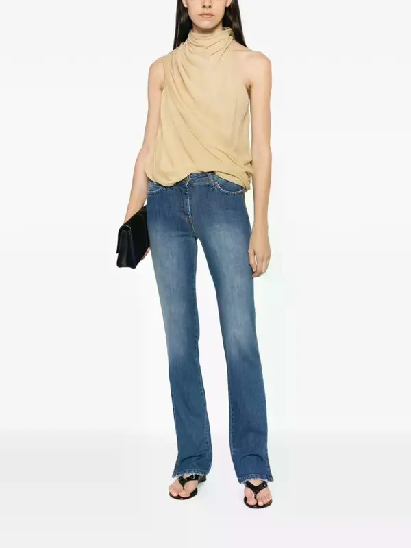 Patrizia Pepe Slit Detail Jeans - Blue