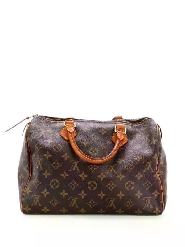 LOUIS VUITTON Monogram Speedy 30 Satchel Handbag - Brown