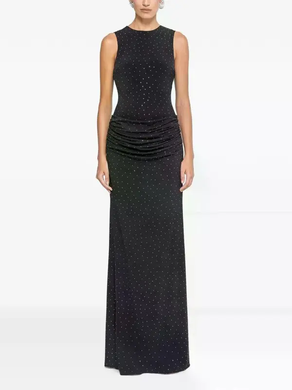 NISSA Rhinestone-embellished Maxi Dress - Black