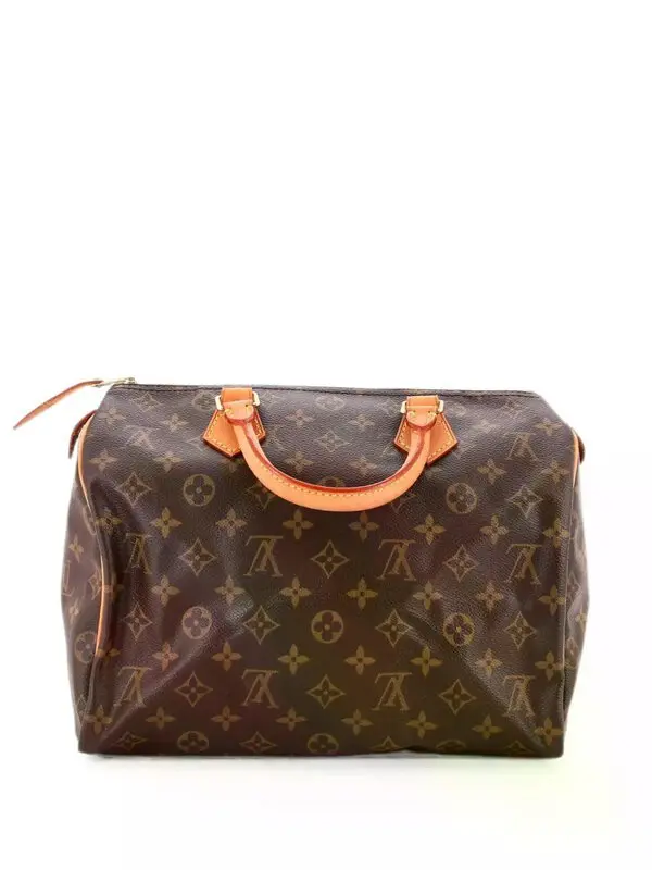 LOUIS VUITTON Speedy Handbag Monogram Canvas 30 Satchel - Brown