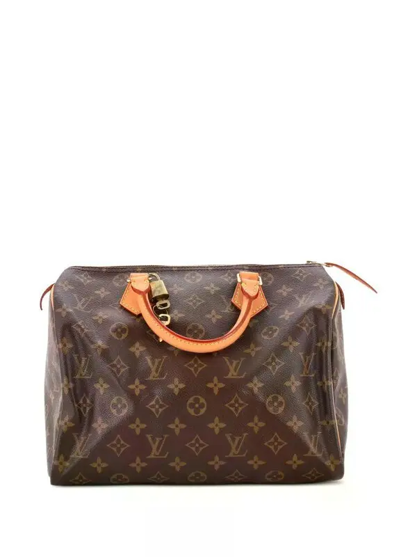 LOUIS VUITTON Speedy Handbag Monogram Canvas 30 Satchel - Brown