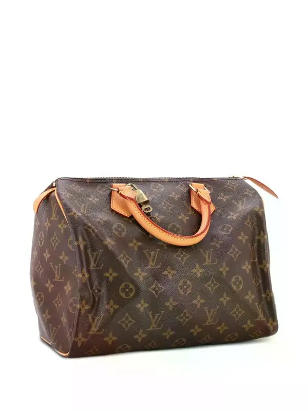 LOUIS VUITTON Speedy Handbag Monogram Canvas 30 Satchel - Brown