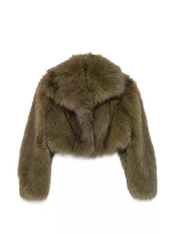 Patrizia Pepe Faux Fur Cropped Jacket
