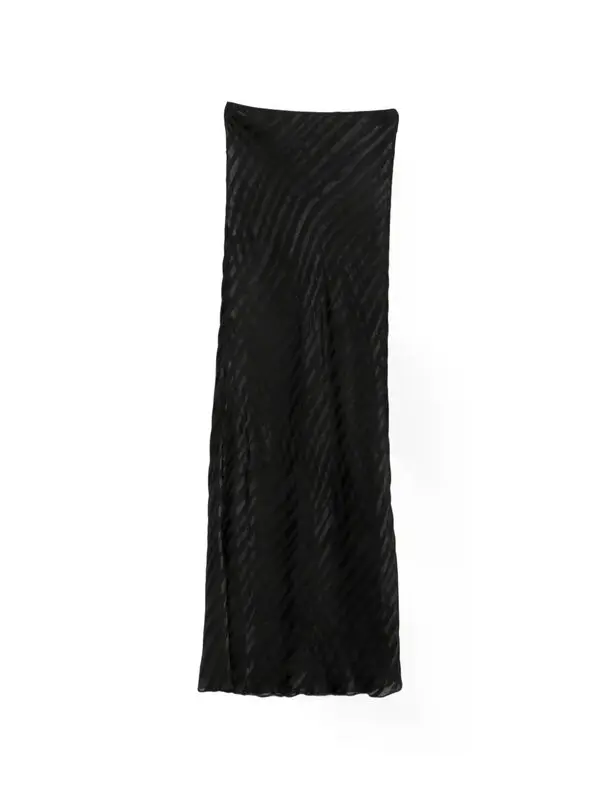 Patrizia Pepe Diagonal-stripe Maxi Skirt - Black