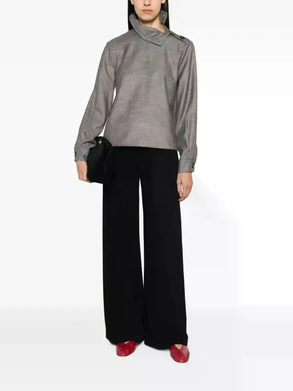 Patrizia Pepe Button-detail High-neck Blouse