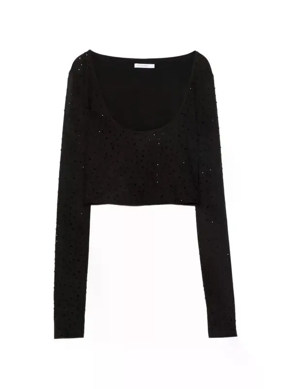Patrizia Pepe Rhinestone Embellished Cropped Top