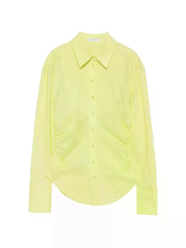 Patrizia Pepe Gathered Poplin Shirt - Yellow