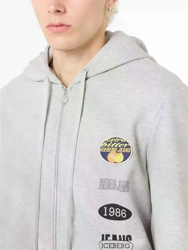 Iceberg Logo-patch Zip-up Hoodie