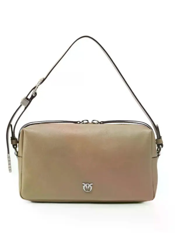 Pinko Love Birds Leather Shoulder Bag - Neutrals