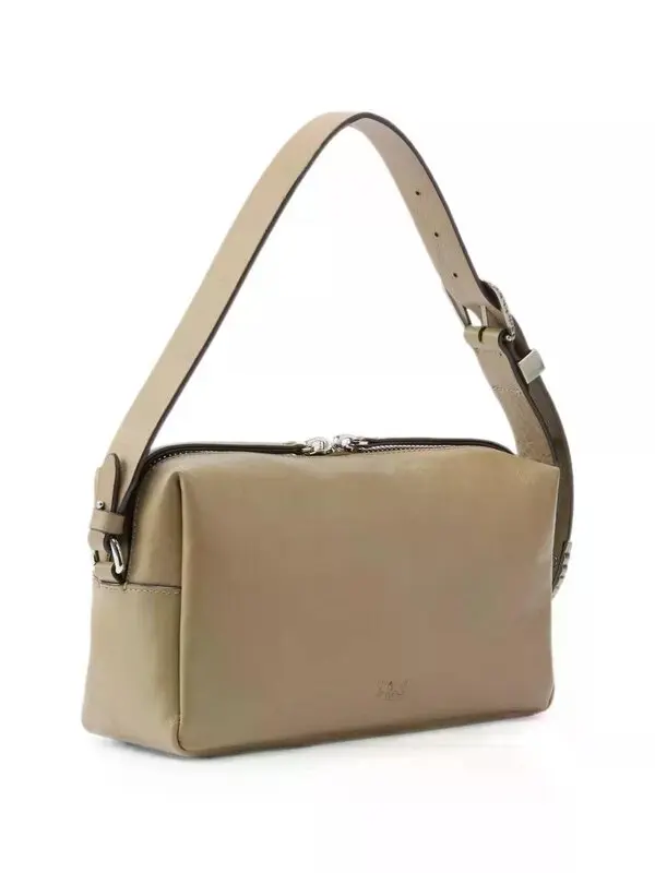 Pinko Love Birds Leather Shoulder Bag - Neutrals