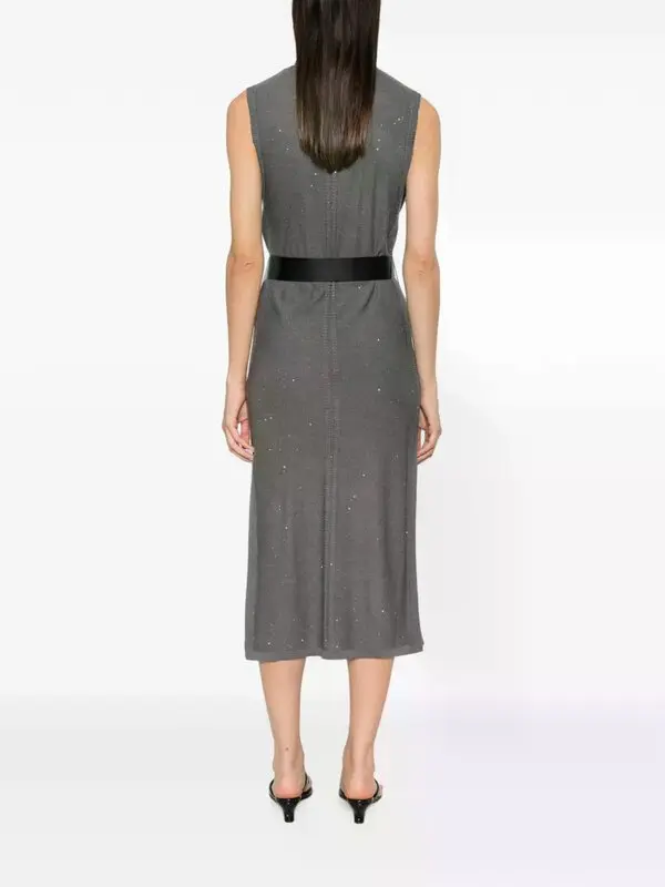 Patrizia Pepe Belted Sequin Embellished Dress