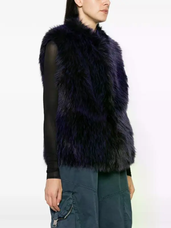 Patrizia Pepe Sleeveless Faux Fur Gilet - Purple