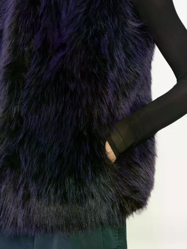Patrizia Pepe Sleeveless Faux Fur Gilet - Purple