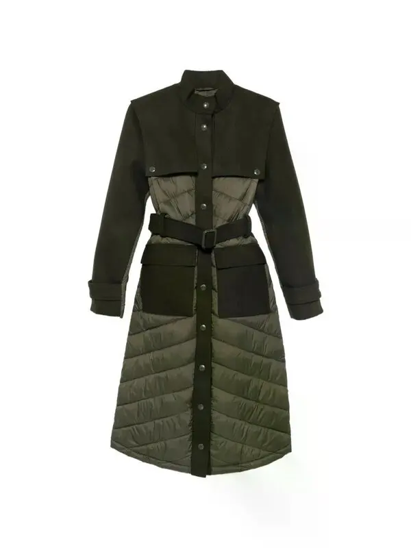 Patrizia Pepe Quilted Panelled Coat - Green