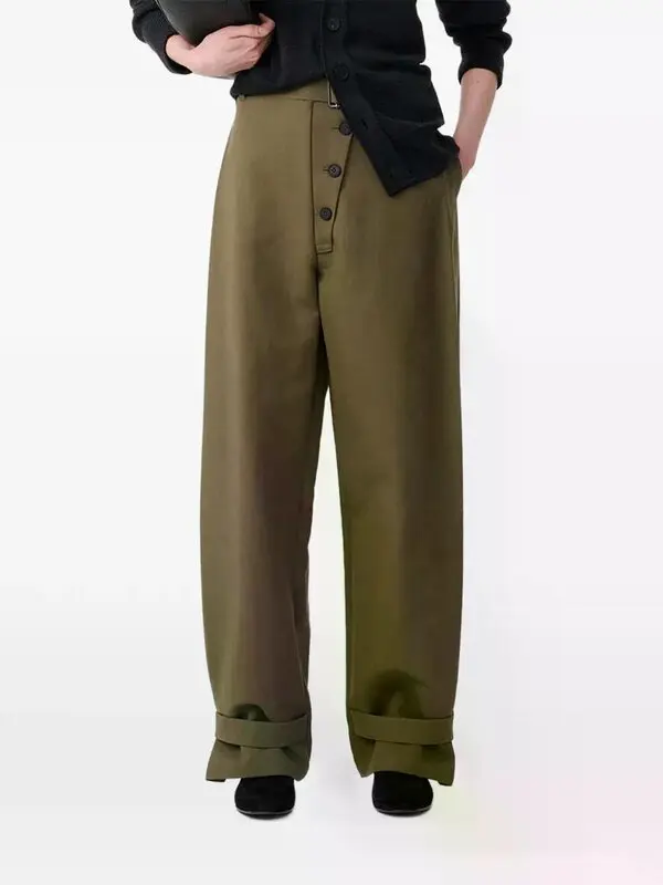 Studio Nicholson Faron Belted Adjustable-hem Trousers - Green