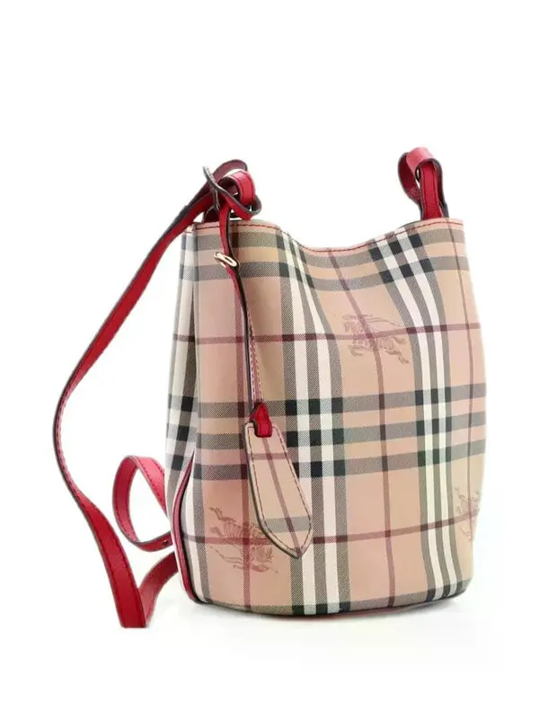 Burberry Haymarket Coated Canvas Small Bucket Bag