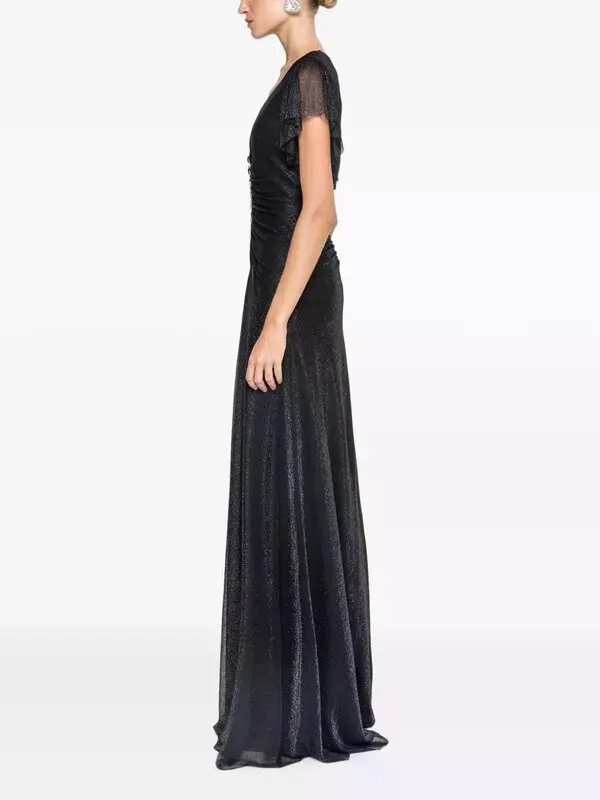 NISSA Crystal-detail Maxi Dress - Black