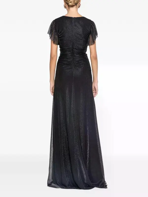 NISSA Crystal-detail Maxi Dress - Black