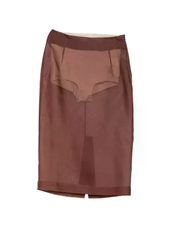 Patrizia Pepe Organza Midi Skirt - Brown