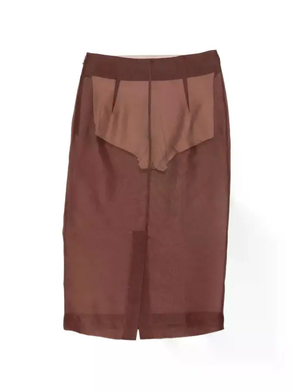 Patrizia Pepe Organza Midi Skirt - Brown