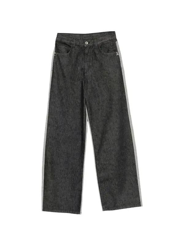 Patrizia Pepe Bi-colour Wide-leg Jeans - Black