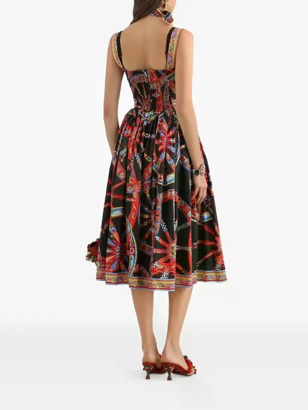 Dolce & Gabbana Carretto Print Poplin Maxi Dress