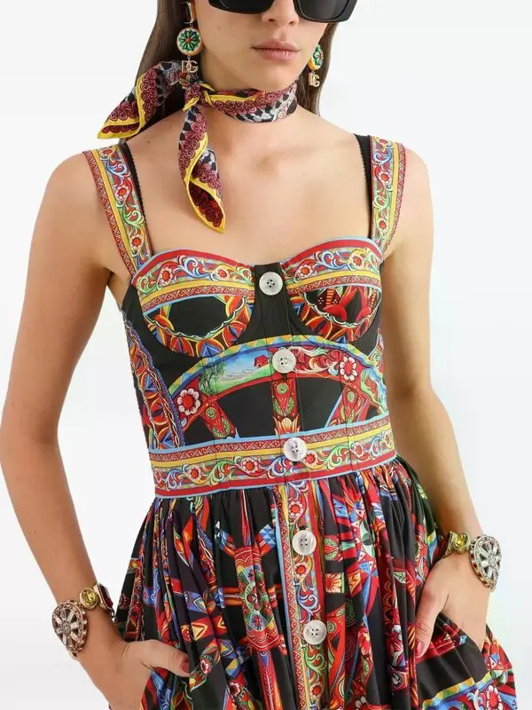 Dolce & Gabbana Carretto Print Poplin Maxi Dress