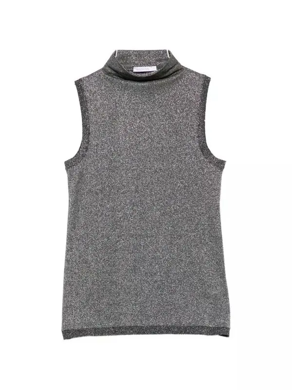 Patrizia Pepe High-neck Sleeveless Top - Grey