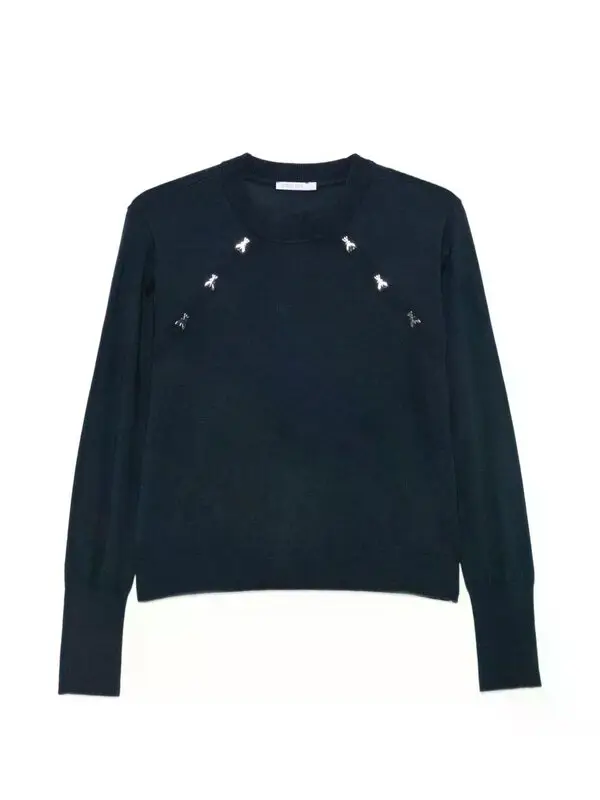 Patrizia Pepe Embellished Wool Knit Pullover