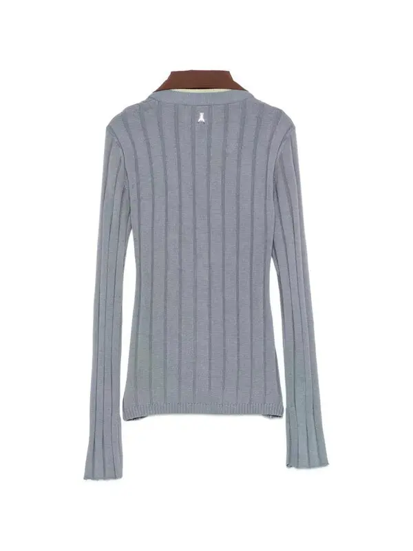 Patrizia Pepe Ribbed Knit Color-block Cardigan