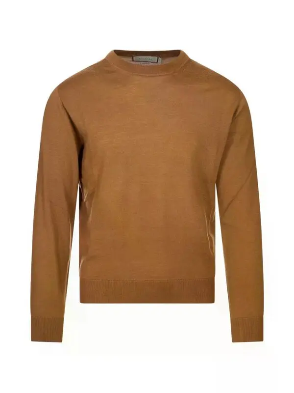 Canali Crew-neck Long-sleeve Sweater - Brown