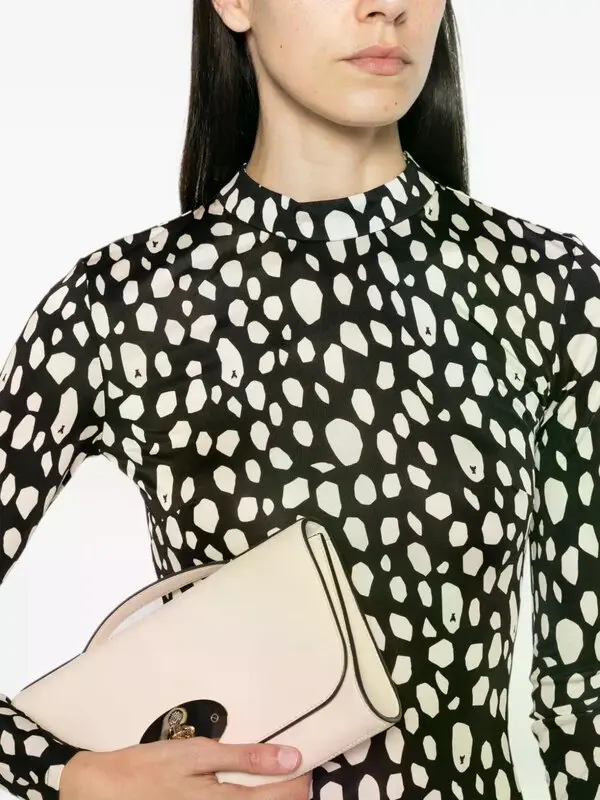 Patrizia Pepe Graphic Print High Neck Long Sleeve Dress