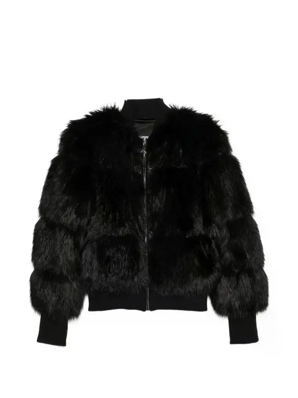 Patrizia Pepe Faux-fur Bomber Jacket - Black