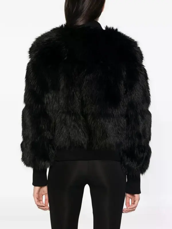 Patrizia Pepe Faux Fur Bomber Jacket - Black