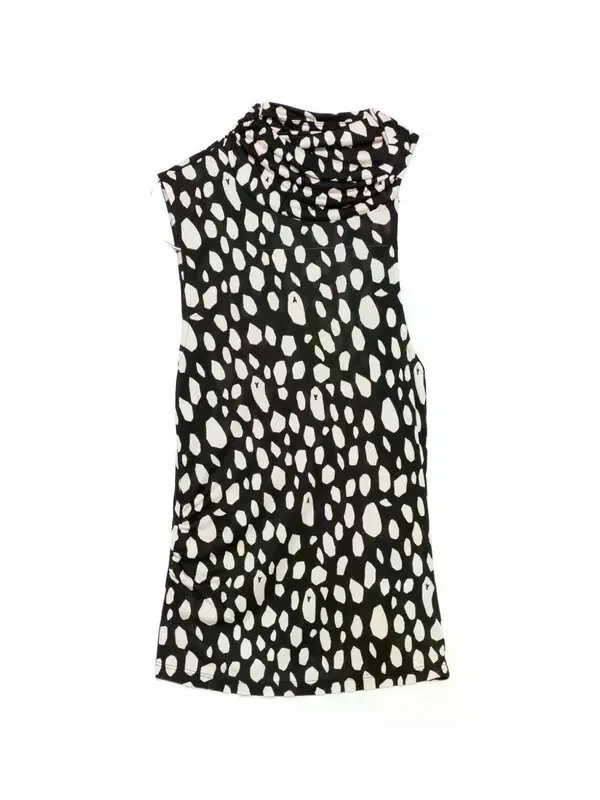Patrizia Pepe Graphic-print Asymmetric Top - Black