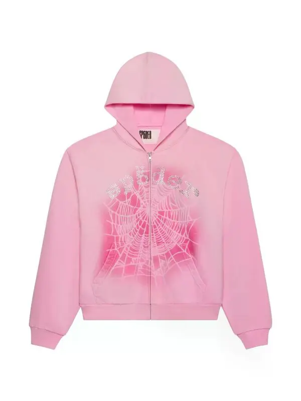 SP5DER Og Web V2 Spray-print Hoodie - Pink