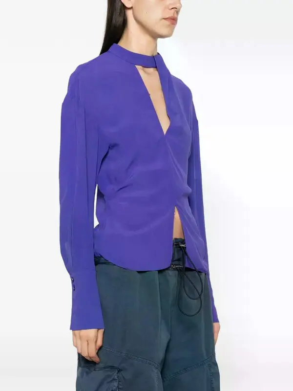 Patrizia Pepe Cut-out V-neck Blouse